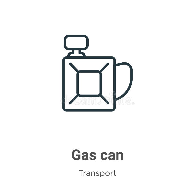 Gas Can Outline Vector Icon. Thin Line Black Gas Can Icon, Flat Vector ...