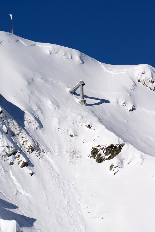 Gas Cannon for Reclamation Avalanches Stock Photo - Image of technology ...