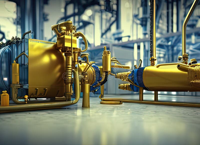 Gas Compressor Operators Fictional Work Enviroment Scene. Stock ...