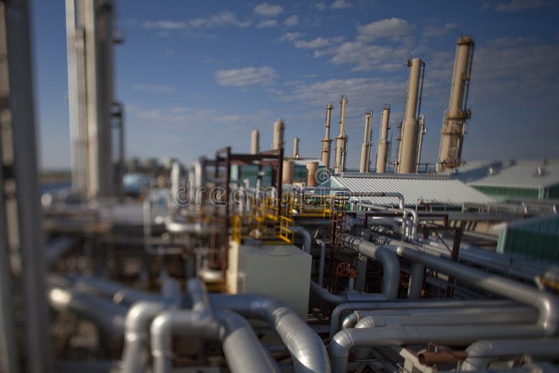 Gas Compressor Plant Piping Stock Photo - Image of fossil, station ...