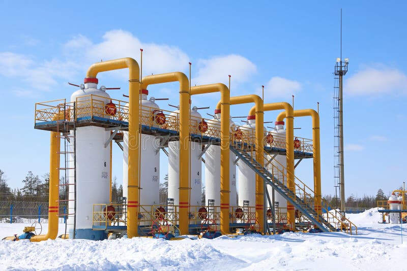 Gas Compressor Station on a Sunny Day Stock Image - Image of equipment ...