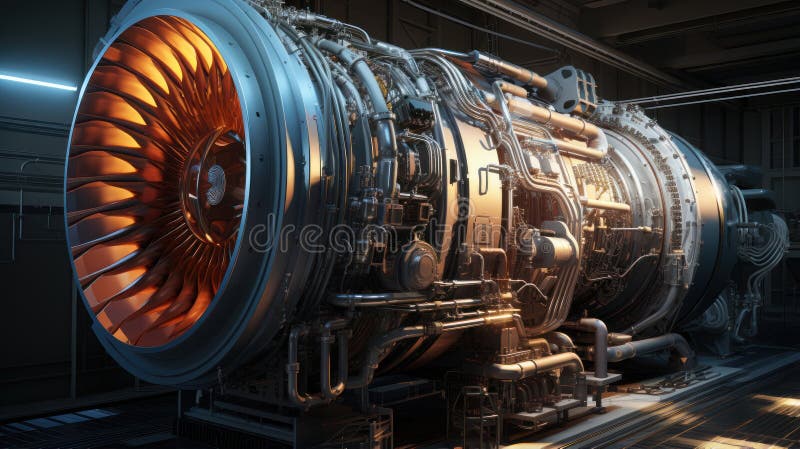 Gas Compressor Turbine Engines Stock Illustration - Illustration of ...