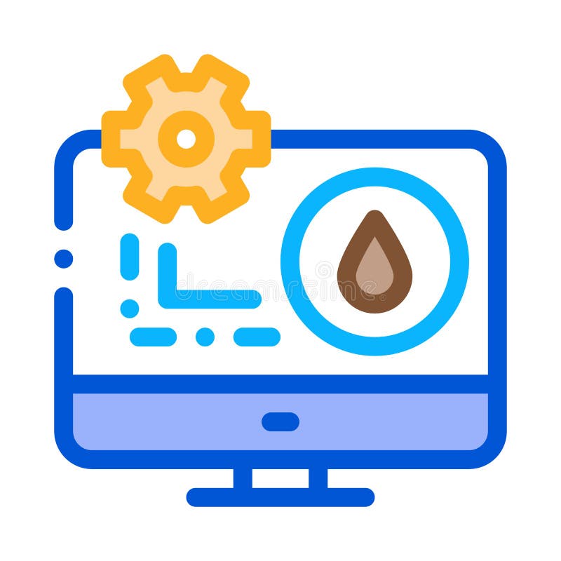 Gas Consumption Settings Via Computer Isometric Icon Vector ...