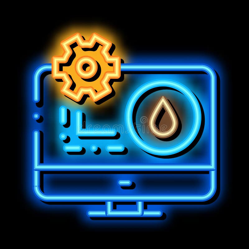 Gas Consumption Settings Via Computer Neon Glow Icon Illustration Stock ...