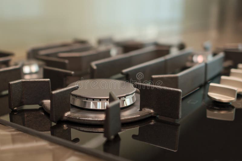 Gas Cooker on Modern Kitchen Stock Photo - Image of stove, design: 51579618