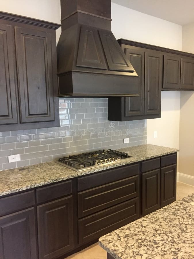 Gas Cooker in a New Modern Kitchen Stock Image - Image of closet ...