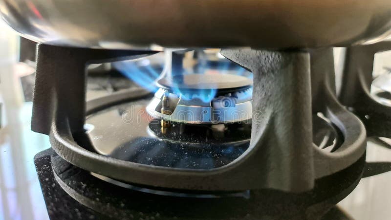 Gas on cooking range stock photo. Image of range, cooking - 215725254