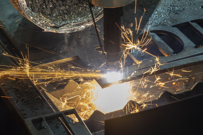 The Gas Cutting Machine Control by CNC Program. Stock Image - Image of ...