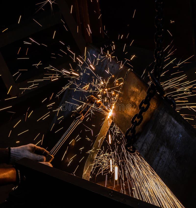 Gas cutting of the metal stock image. Image of metalwork - 28176889