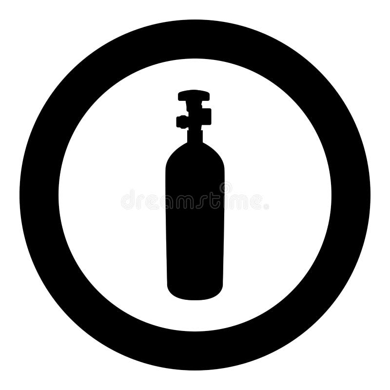 Gas Cylinder Balloon Icon in Circle Round Black Color Vector ...