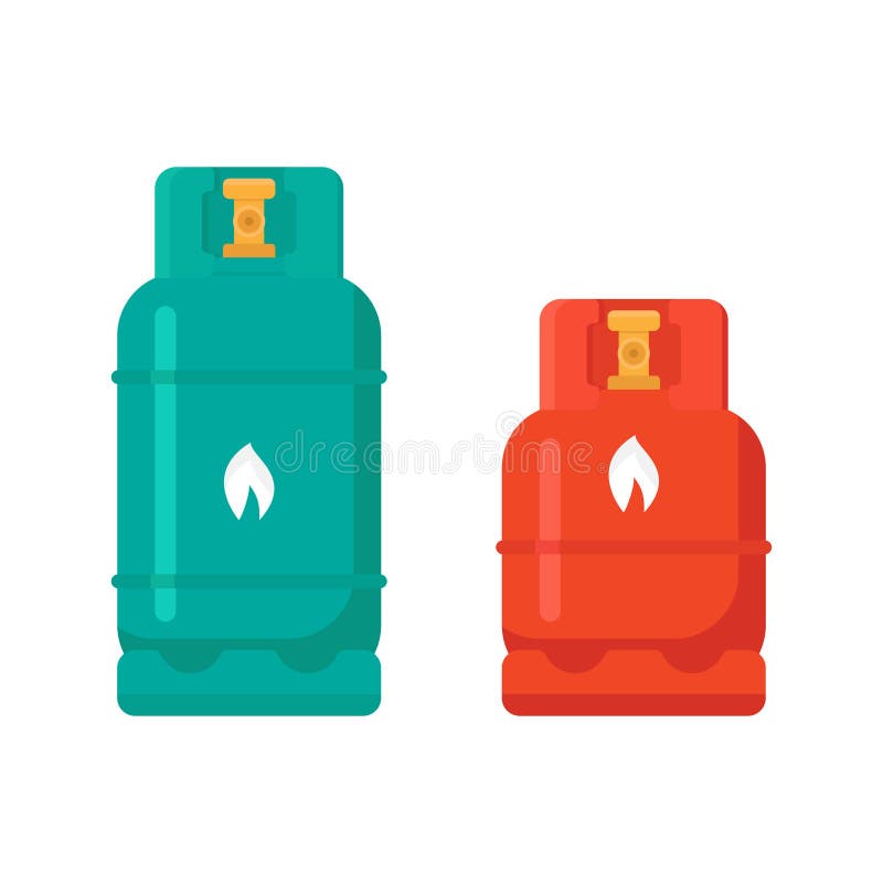 Gas Cylinder Flat Design Illustration Stock Vector - Illustration of ...