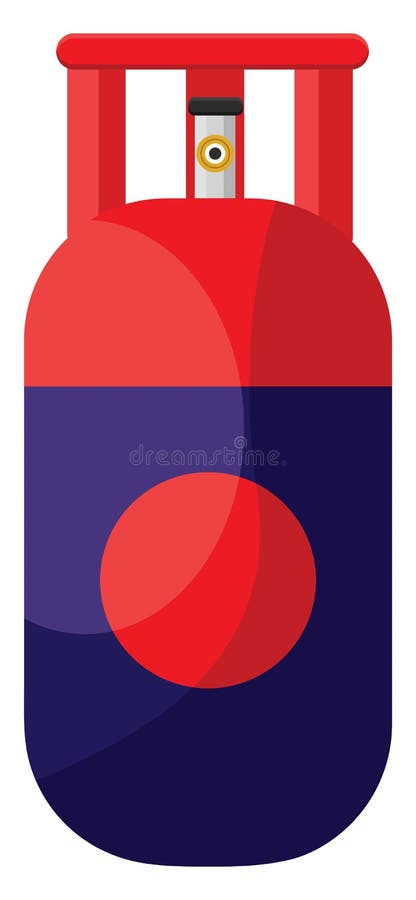 Red gas cylinder, icon stock vector. Illustration of metal - 261370602