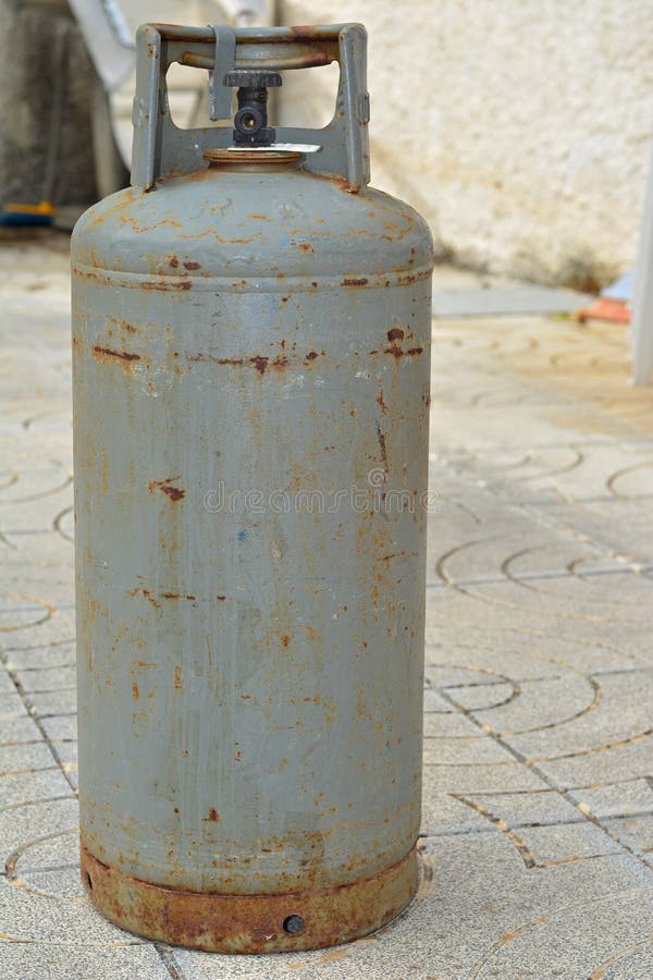 Gas cylinder stock image. Image of rusty, grey, energy - 41874759