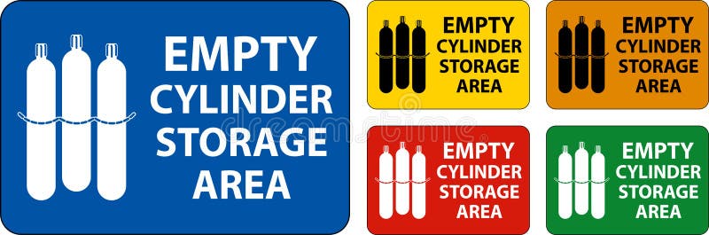 Gas Cylinder Sign Empty Cylinder Storage Area with Cylinders Chained ...