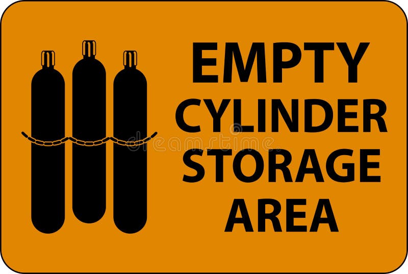 Gas Cylinder Sign Empty Cylinder Storage Area with Cylinders Chained ...