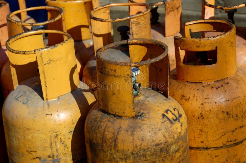Gas cylinders stock photo. Image of natural, risk, orange - 2108594
