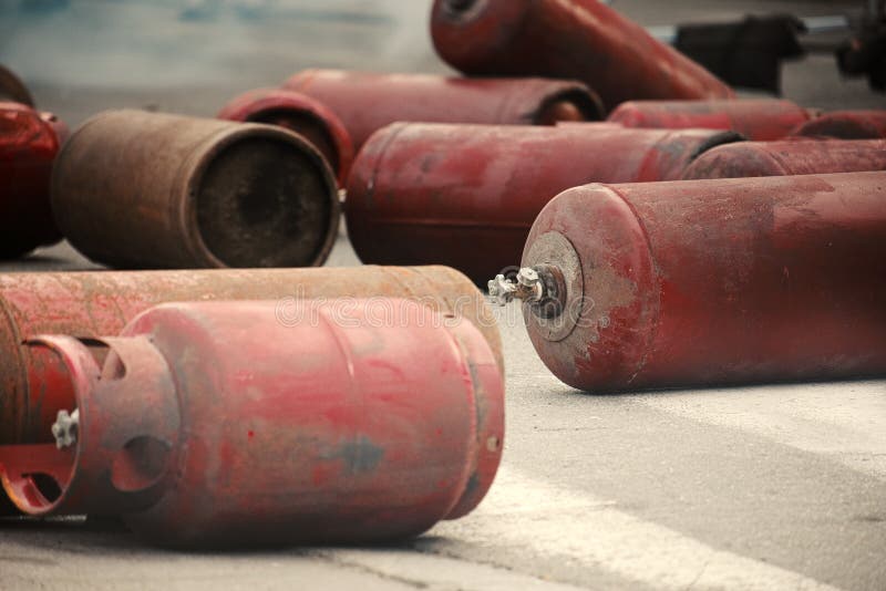 Gas cylinders stock image. Image of cylinders, chaos - 92426569