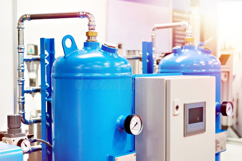 Gas Cylinders Industrial Compressors Stock Photo - Image of engineering ...