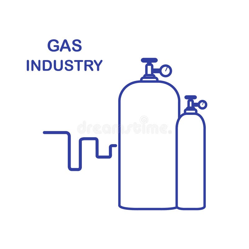 Gas Cylinders. Gas Industry Stock Vector - Illustration of gasholder ...