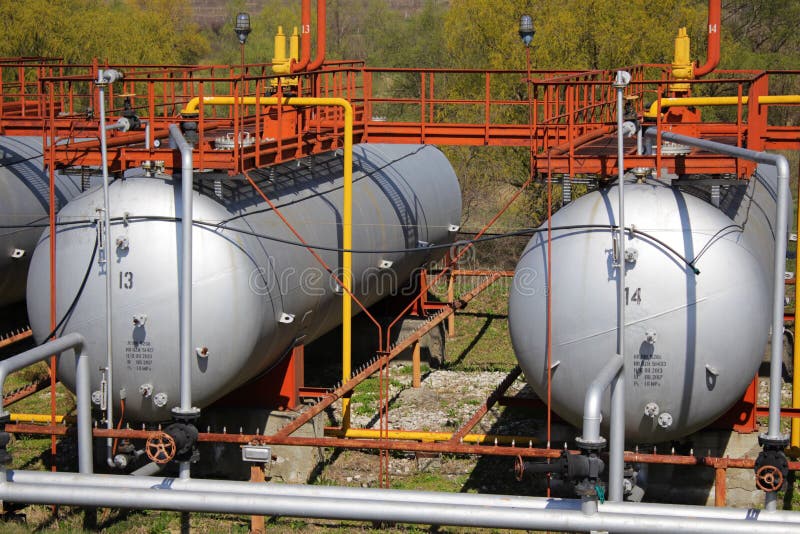 Gas Cylinders (storage Tanks) Stock Image - Image of fuel, outdoors ...