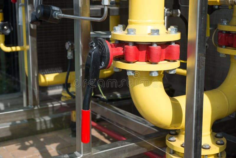Gas distribution system stock photo. Image of yellow - 160114880