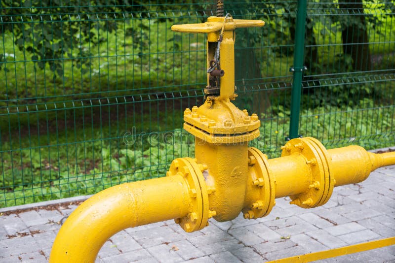 Gas distribution valve stock image. Image of yellow, handling - 69712215