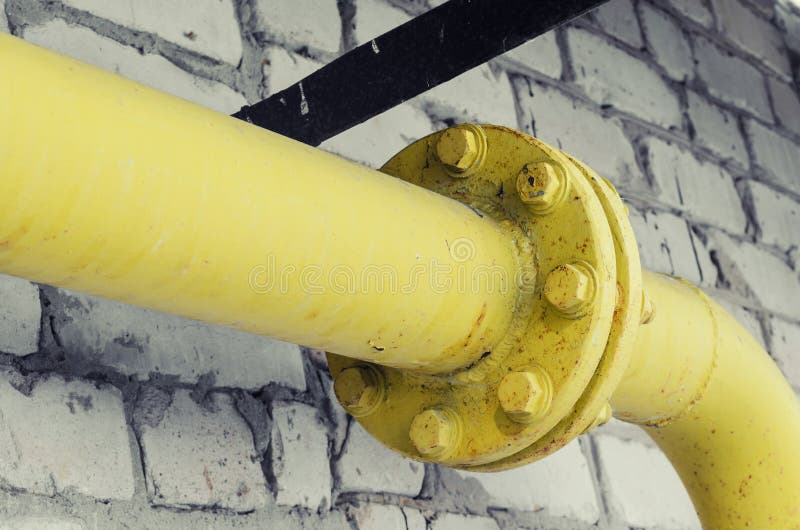 Gas Equipment, Connection Pipes Stock Image - Image of compound ...
