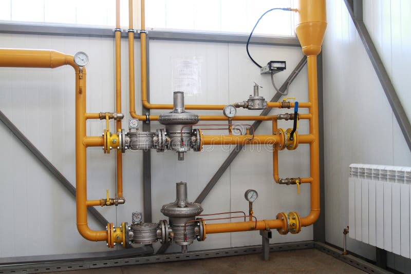 The Equipment of Gas Boiler-house Stock Photo - Image of torch ...