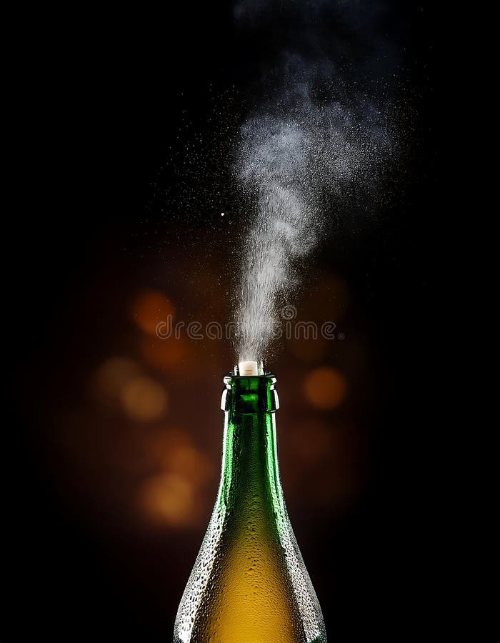 Gas Escaping from the Neck of a Freshly Opened Bottle Stock ...