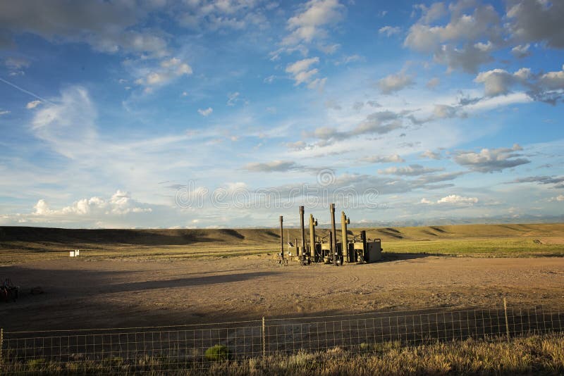 Gas Field on the Mesa stock photo. Image of fence, anticline - 41863824