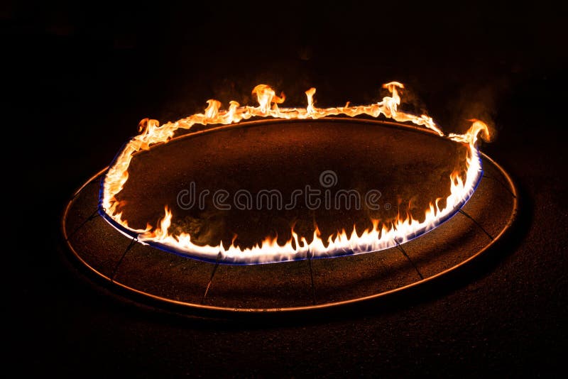 Gas Fire Flame Ring Round Home Energy Heat Stock Photo - Image of ...
