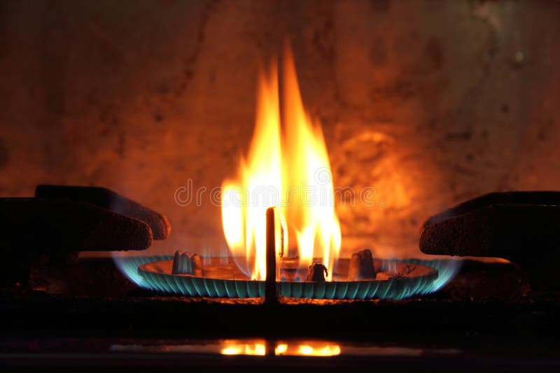 Gas fire from the furnace stock photo. Image of flame - 25923824