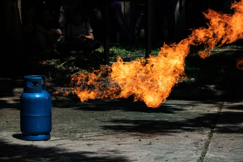 Gas Flame and Explosive from Gas Tank Stock Image - Image of bonfire ...