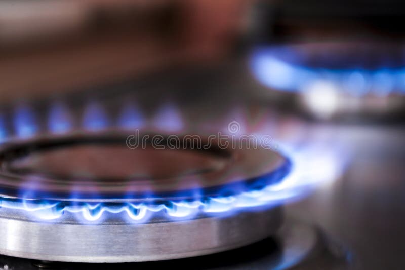 Gas Flame on a Hob in a Kitchen Stock Photo - Image of pollution, fire ...
