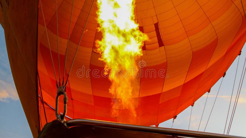 Gas Flame of a Hot Air Balloon. Stock Photo - Image of heat, flame ...