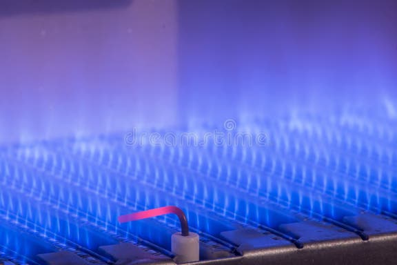 Gas Flame Inside of the Gas Boiler Stock Photo - Image of burning ...
