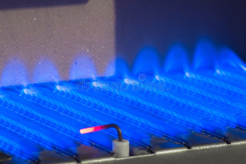 Gas Flame Inside of the Gas Boiler Stock Image - Image of glowing ...