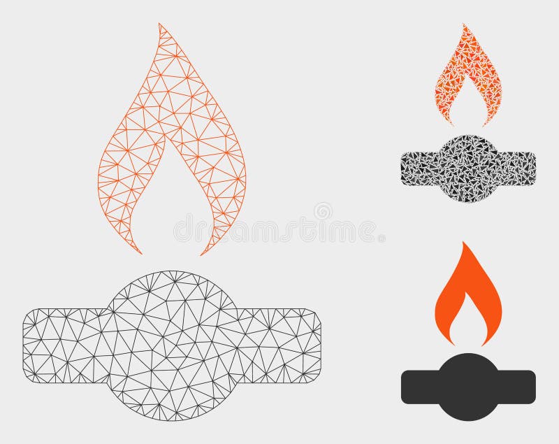 Gas Flame Vector Mesh Carcass Model and Triangle Mosaic Icon Stock ... Gas Flame Vector Mesh Carcass Model and Triangle Mosaic Icon Stock ...