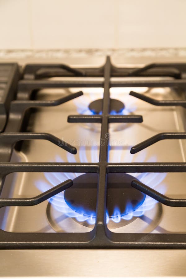 Gas Flames on Modern Cooktop Stock Image - Image of cooktop, kitchen ...