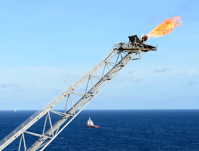 Flare Stack with Pipe on Left Stock Photo - Image of boom, petrol: 3694386