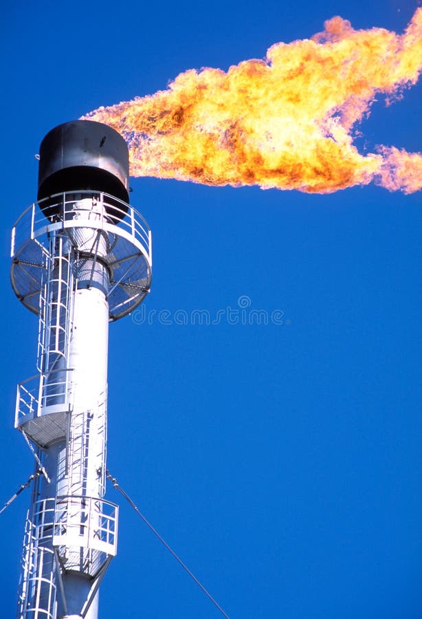 The Gas Flare on the Gas Field Stock Image - Image of industrial ...