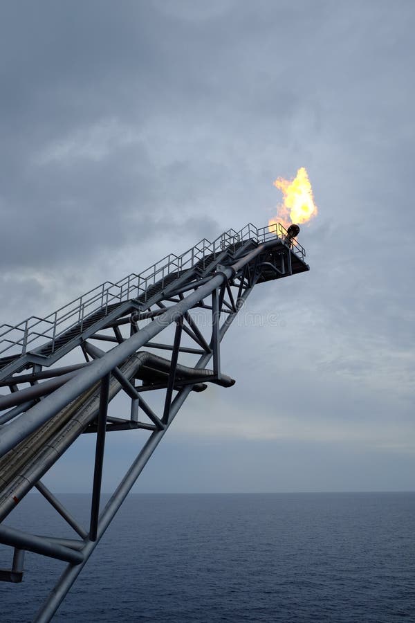 The gas flare. stock image. Image of production, boom - 75288995