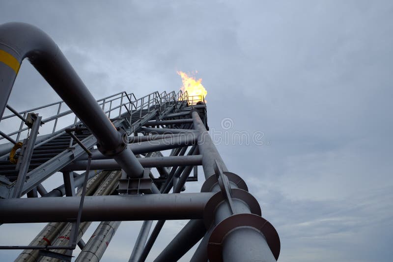 The gas flare. stock image. Image of flare, nozzle, burn - 75288997