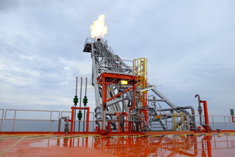 The gas flare. stock image. Image of production, boom - 75288995