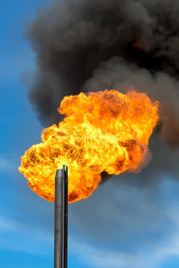Gas flaring. stock photo. Image of petrol, blue, flare - 59735572