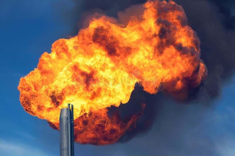 Gas flaring. stock image. Image of ecology, orange, fuel - 21906053