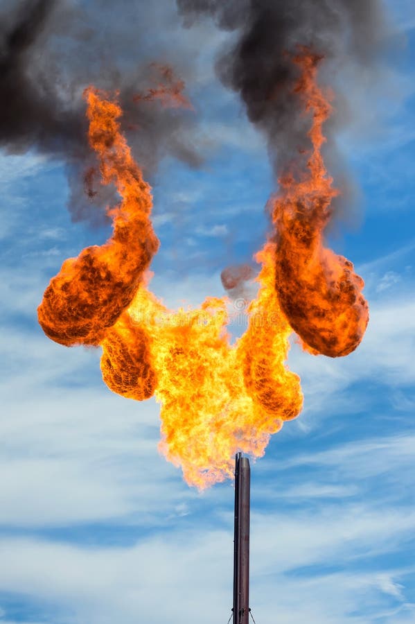 Gas flaring. stock image. Image of flame, nature, evaporation - 21906053