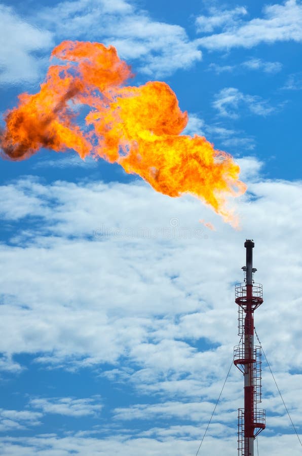 Gas flaring. stock image. Image of ecology, orange, fuel - 21906053
