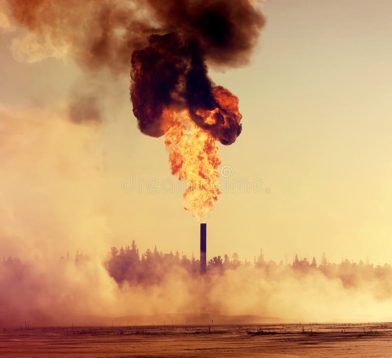 Gas flaring. stock image. Image of flame, nature, evaporation - 21906053