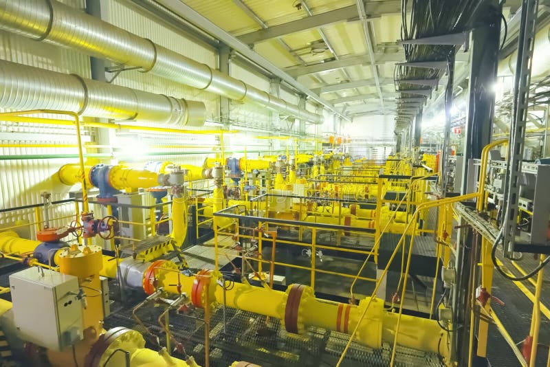 Gas Flow and Temperature Meters in Gas Metering and Metering Room Stock ...